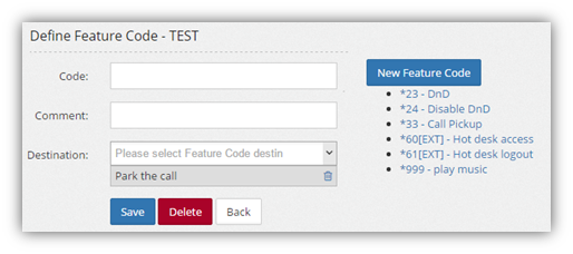 Configure Feature Codes – SiPalto Helpdesk